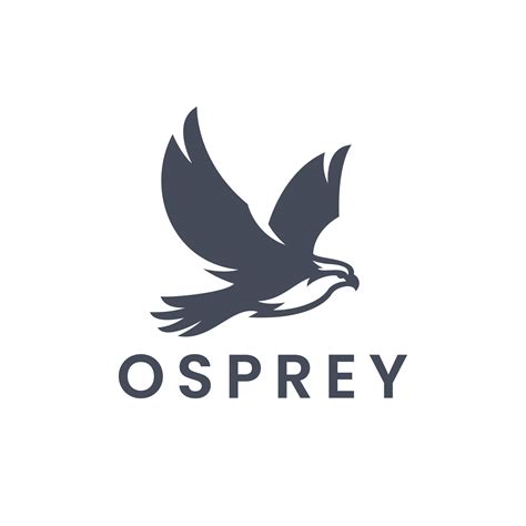 Osprey Black Silhouette Vector Logo Flying Osprey Illustration