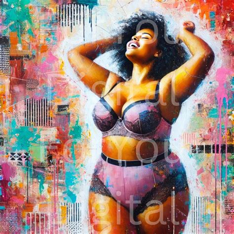 Curvy Black Woman Wall Art Print Bold Afrocentric Portrait Poster