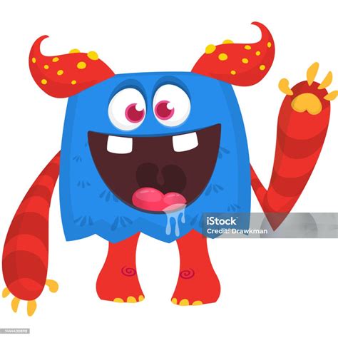Karakter Monster Kartun Lucu Desain Halloween Ilustrasi Vektor Karakter Alien Ilustrasi Stok