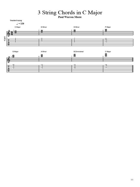 3 Essential C Major Guitar Chords Pdf
