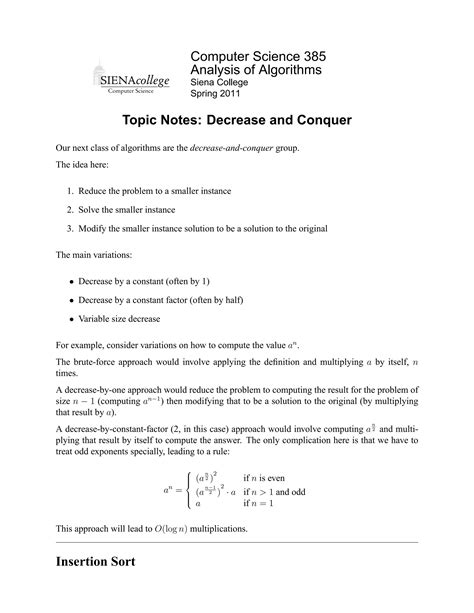 Sienna 5 Decreaseandconquer Pdf