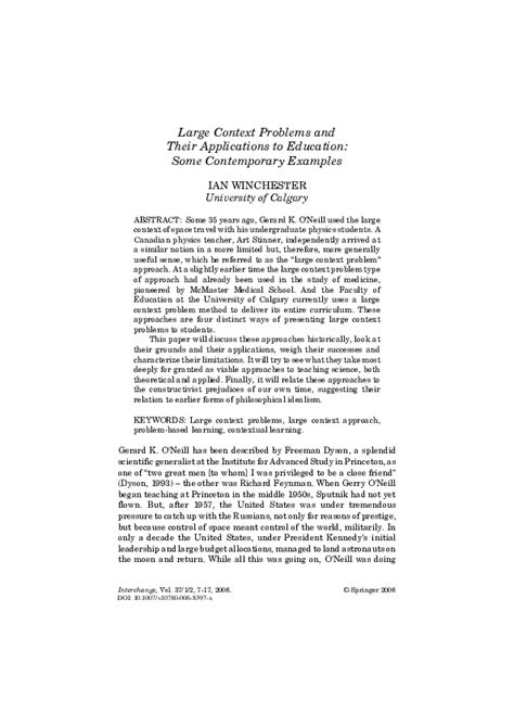Pdf Large Context Problems And Their Applications To Education Some