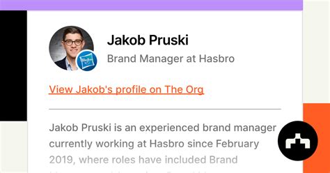 Jakob Pruski Brand Manager At Hasbro The Org