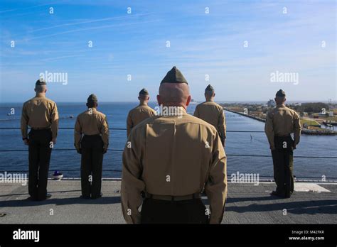 Col Farrell J Sullivan Commanding Officer Of The 26th Marine Expeditionary Unit Meu Stands