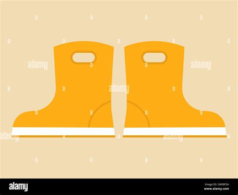 Yellow Rubber Boots Vector Illustration Stock Vector Image And Art Alamy