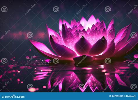Pink And Light Purple Lotus Flower With A Sparkly Purple Background