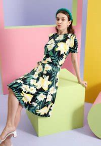 BRZ Collection FLORAL PATTERNED - Jerseykleid - multicolored/schwarz ...