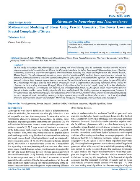 pdf mathematical modeling of stress using fractal geometry the power