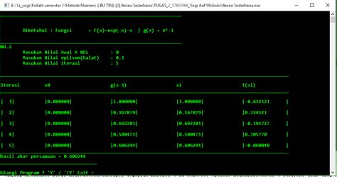 Program Iterasi Sederhana C Mencari Akar Persamaan Scode Id