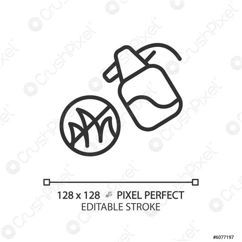 Weed Control Linear Icon Stock Vector 6077197 Crushpixel
