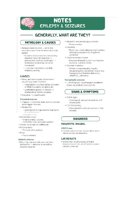 Epilepsy Notes Clinical Psychology Studocu