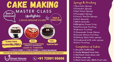 Cake Making Online Master Class Cake Baking Class In Tamil Smart Mouse