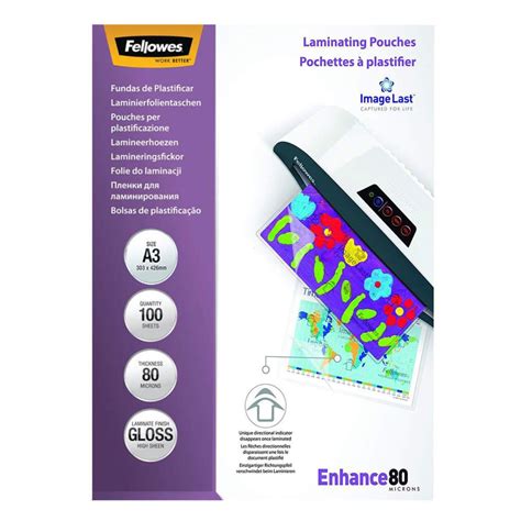 FOLIE LAMINATOR A3 80 MIC FELLOWES - Libra