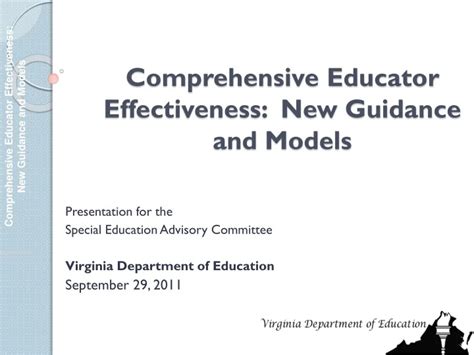 Ppt Comprehensive Educator Effectiveness New Guidance And Models