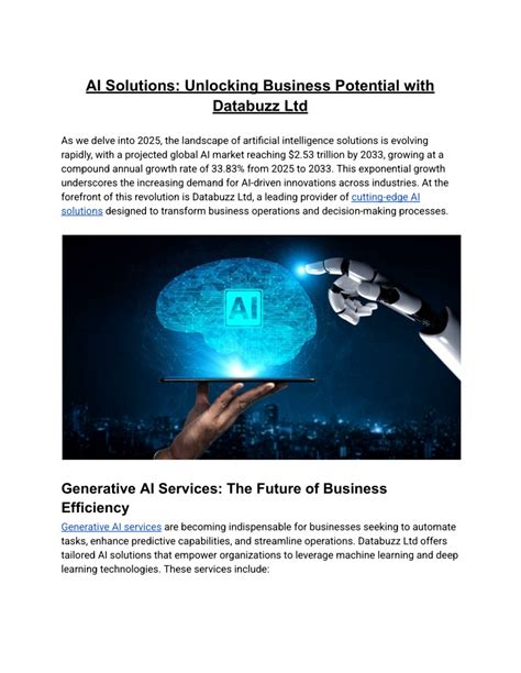 Ppt Ai Solutions Unlocking Business Potential With Databuzz Ltd Powerpoint Presentation Id