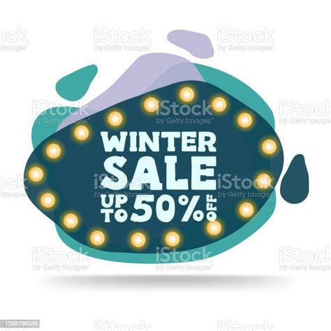 겨울 세일 최대 50 할인 전구가 있는 용암 램프 스타일의 모던 그린 할인 배너 12월에 대한 스톡 벡터 아트 및 기타 이미지 12월 가격 겨울 Istock