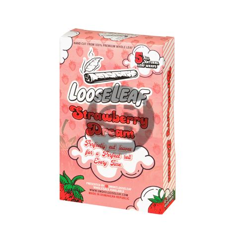 Loose Leaf Strawberry Dream Wraps 8 Packs Of 5 Tobacco Stock