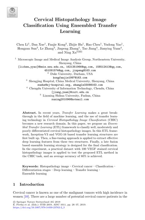 Pdf Cervical Histopathology Image Classification Using Ensembled
