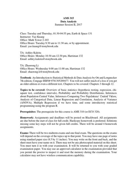 ams 315 syllabus summer ii 2017 pdf statistics analysis of variance