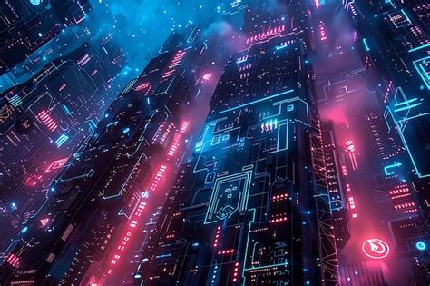 Premium Photo Futuristic Wallpaper With Bitcoin Embedded In A High Tech Ci Crypto Art Concept