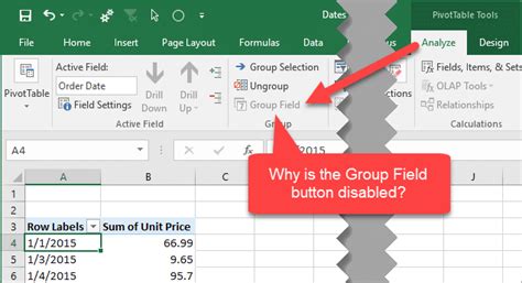 Excel Pivot Table Issue Grouping Three Fields Columns