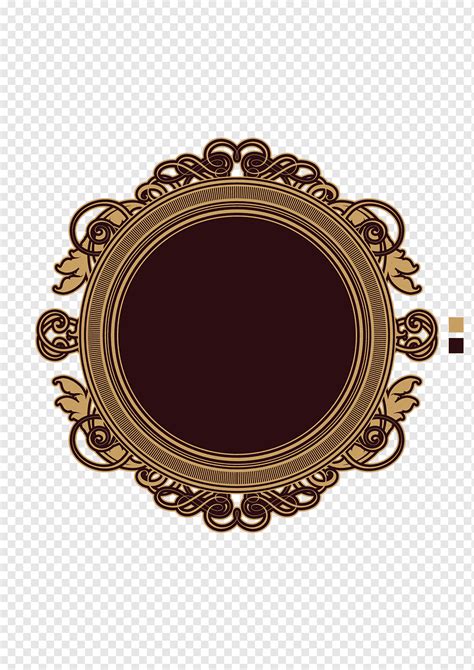라운드 프레임 그림 원형 배지 상징 빈티지 유럽 패턴 원형 배지 리본 레트로 로고 Png Pngwing