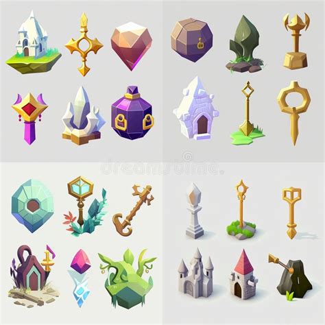 Elementary Low Poly 3d Game Asset Stock Illustration Illustration Of