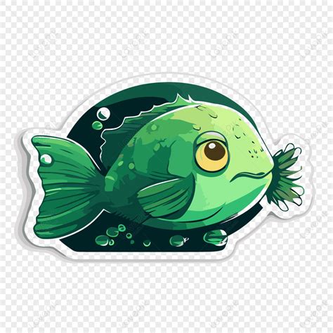 거품 클립 아트와 녹색 물고기 스티커 일러스트 벡터상표 Png 일러스트 무료 다운로드 Lovepik