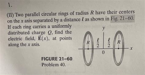 Solved II Two Parallel Circular Rings Of Radius R Have Chegg