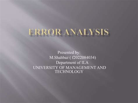 Types And Steps In Error Analysis Ppt