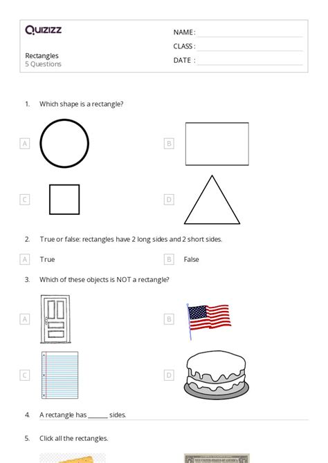 50 Rectangles Worksheets For Kindergarten On Quizizz Free And Printable