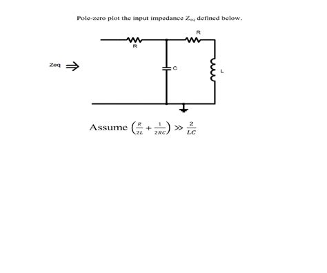 solved pole zero plot the input impedance z eq defined