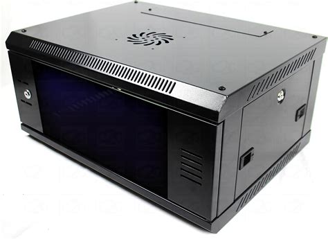 4U 19 450mm Black Network Cabinet Data Comms Wall Rack Patch Panel