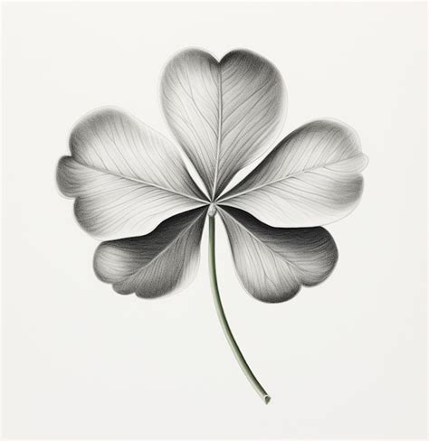Premium Ai Image A Drawing Of A Leaf Clover With A Green Stem