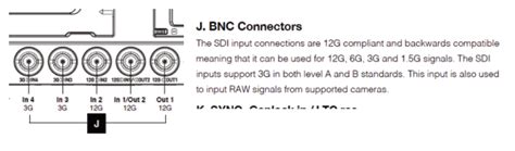 What Is The Difference Between SDI Input Connection G And G General Discussion