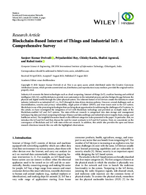 Pdf Blockchain Based Internet Of Things And Industrial Iot A Comprehensive Survey