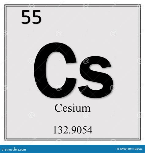 Cesium Chemical Element Symbol Stock Illustration Illustration Of