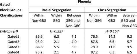Decomposition Of Entropy Measures Of Segregation Download Table