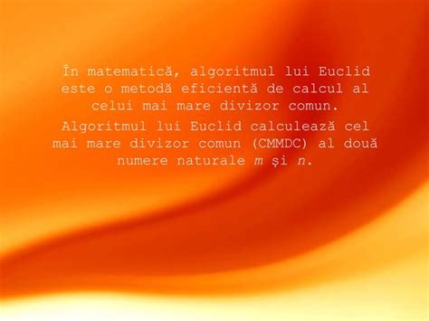Algoritmul Lui Euclid PPT