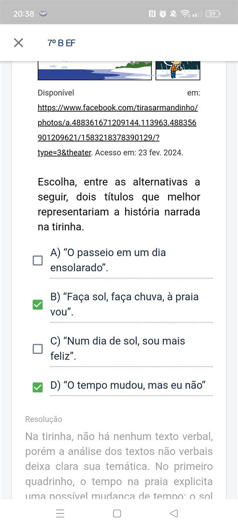 Leia A Tirinha A Seguir Para Responder à Questão Escolha Entre As