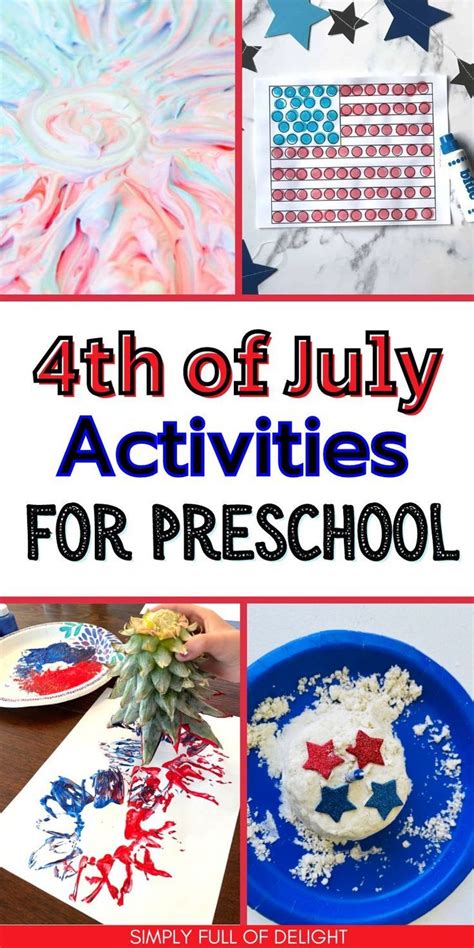 4th Of July Activities Preschool July Crafts Fourth Of July Crafts
