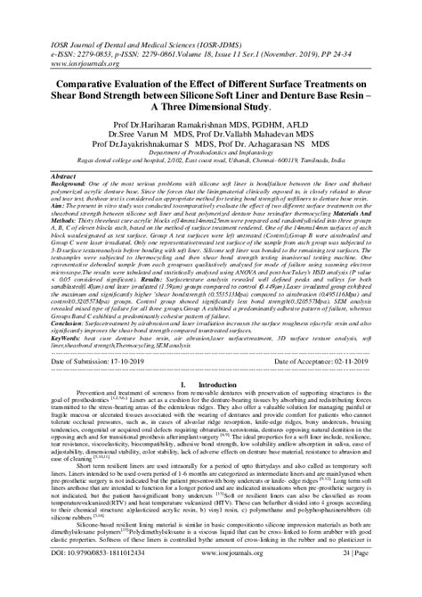 Pdf Comparative Evaluation Of The Effect Of Different Surface Treatments On Shear Bond