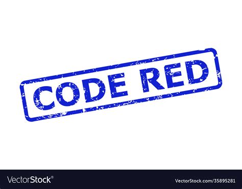Code Red Stamp Seal With Distress Surface Vector Image