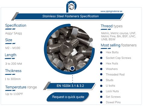 Stainless Steel Fasteners Specification At Katharine Gillis Blog