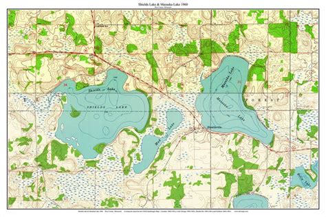 Shields Lake 1960 Map Reprint Mazaska Lake Old Topographic Usgs