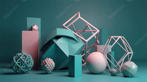 Fundo Matriz De Figuras Geométricas Renderizadas Em 3d Para Slides E