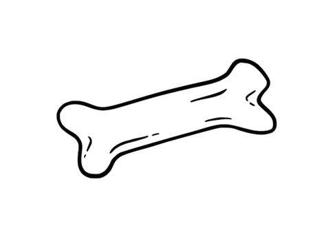 Premium Vector A Black And White Drawing Of A Bone