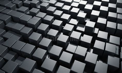 3d Grid Gray Cubes With Some Cubes Slightly Overlapping Creating Sense Depth And Dimension