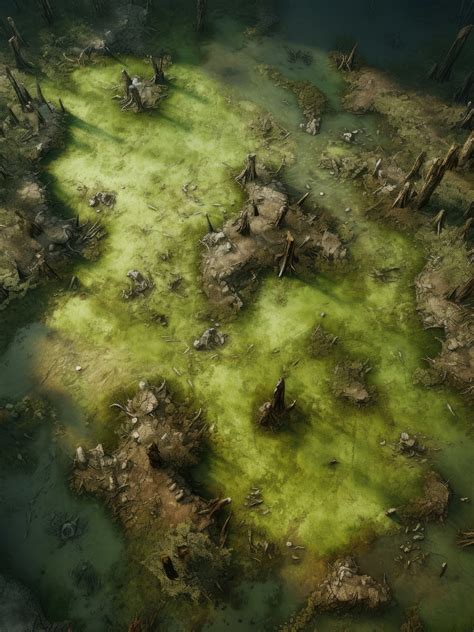 Swamp Battlemaps Dnd Maps Dandd Pathfinder Bog Marsh Gridded Maps