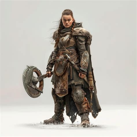 Female Dwarf Warrior Premium Ai Generated Image